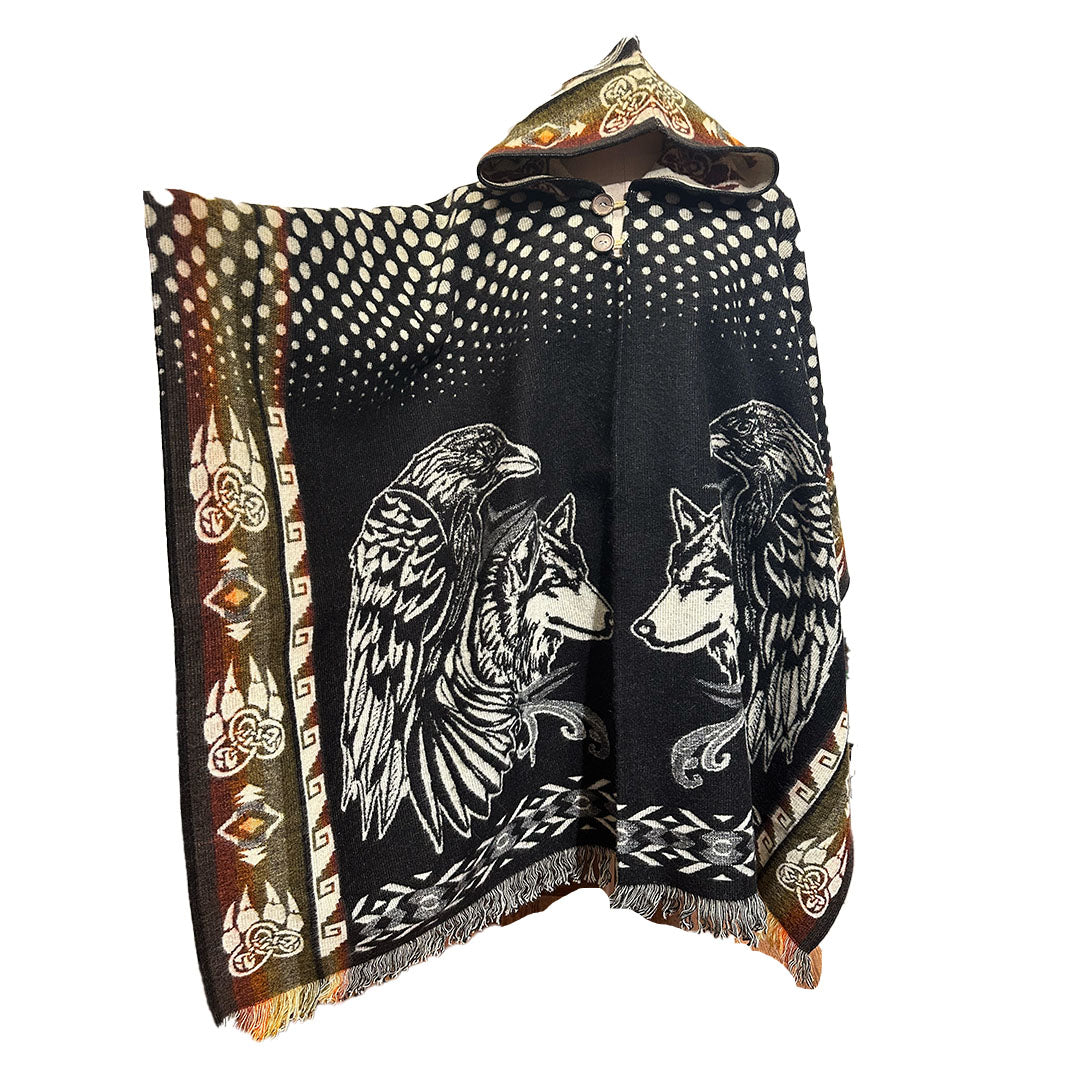 The Original Eagle Poncho- Blue – ANDES ARTS